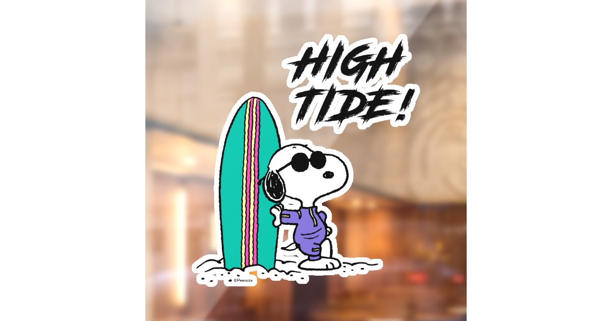 Peanuts | Snoopy Ocean High Tide Window Cling | Zazzle