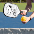 PEANUTS | Snoopy on Black White Comics 2 Pickleball Paddle | Zazzle