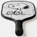 PEANUTS | Snoopy on Black White Comics 2 Pickleball Paddle | Zazzle