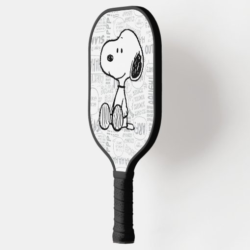 PEANUTS | Snoopy on Black White Comics 2 Pickleball Paddle | Zazzle