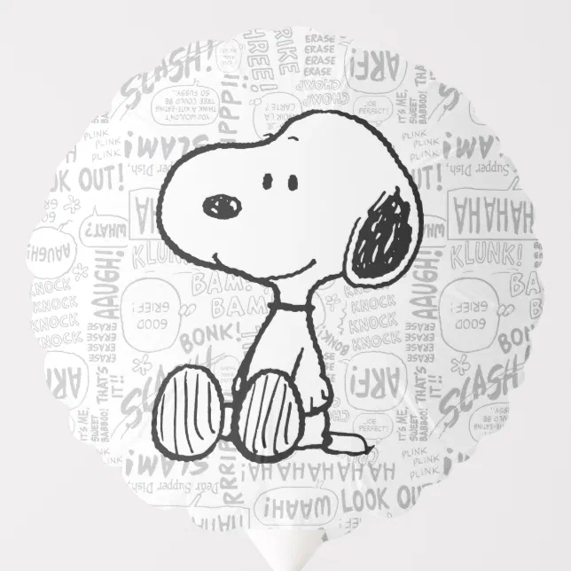 PEANUTS | Snoopy on Black White Comics Balloon | Zazzle