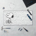 PEANUTS | Snoopy on Black White Comics Desk Mat | Zazzle