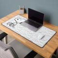 PEANUTS | Snoopy on Black White Comics Desk Mat | Zazzle