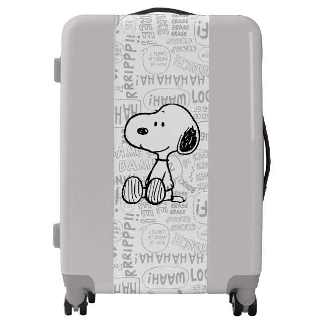 PEANUTS | Snoopy on Black White Comics Luggage | Zazzle
