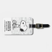PEANUTS | Snoopy on Black White Comics Luggage Tag | Zazzle