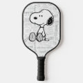 PEANUTS | Snoopy on Black White Comics Pickleball Paddle | Zazzle
