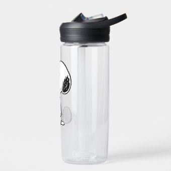 PEANUTS | Snoopy on Black White Comics Water Bottle | Zazzle