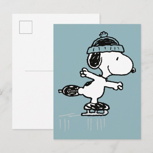 Peanuts | Snoopy On Ice Postcard | Zazzle