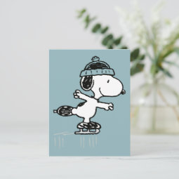Peanuts | Snoopy On Ice Postcard | Zazzle