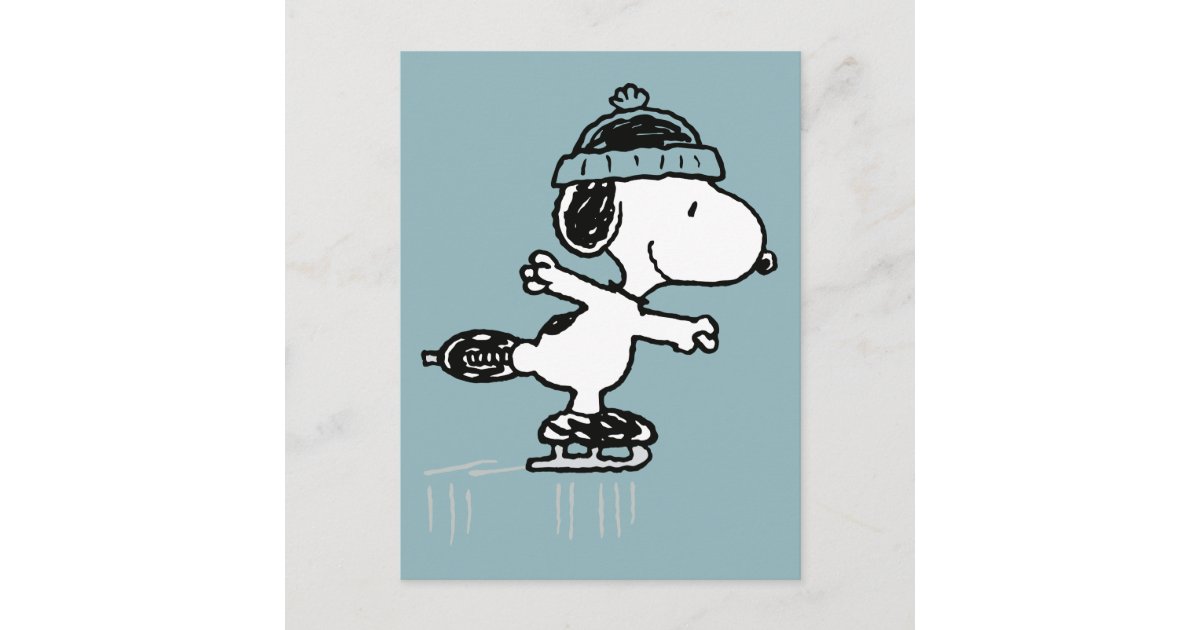 Peanuts | Snoopy On Ice Postcard | Zazzle