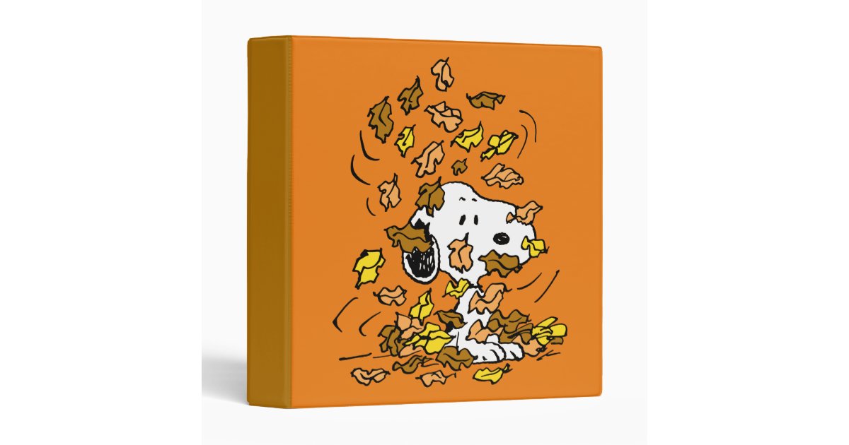 Peanuts | Snoopy Pile of Leaves 3 Ring Binder | Zazzle