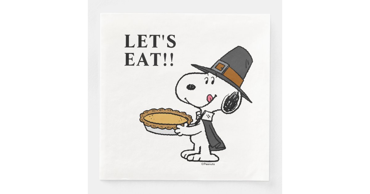Peanuts | Snoopy Pilgrim Paper Dinner Napkins | Zazzle