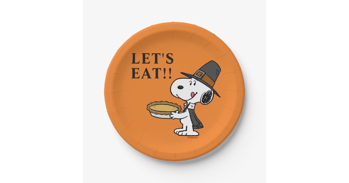 Peanuts | Snoopy Pilgrim Paper Plates | Zazzle