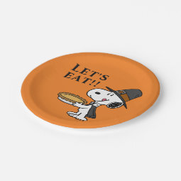 Peanuts | Snoopy Pilgrim Paper Plates | Zazzle