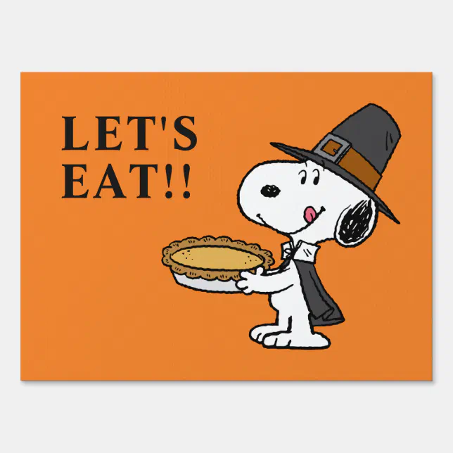 Peanuts | Snoopy Pilgrim Sign | Zazzle