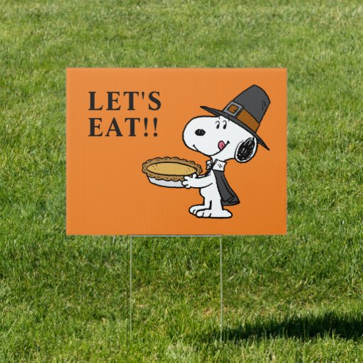 Peanuts | Snoopy Pilgrim Sign | Zazzle