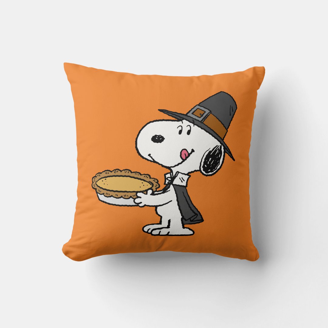 Peanuts | Snoopy Pilgrim Throw Pillow | Zazzle