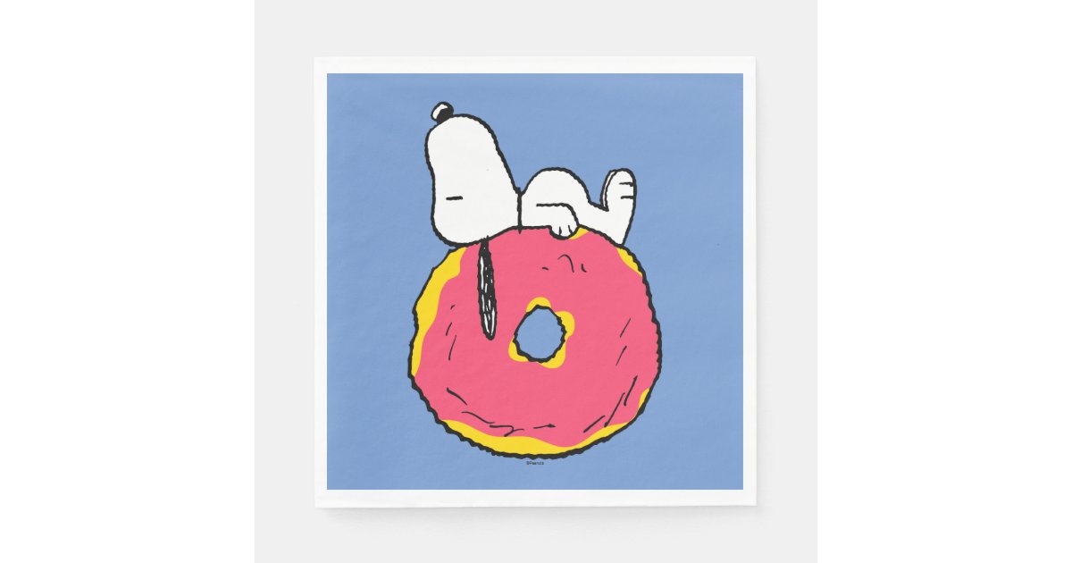 Peanuts | Snoopy Pink Donut Napkins | Zazzle