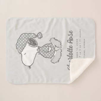 Peanuts | Snoopy Polka Dot Pajamas Baby Sherpa Blanket | Zazzle