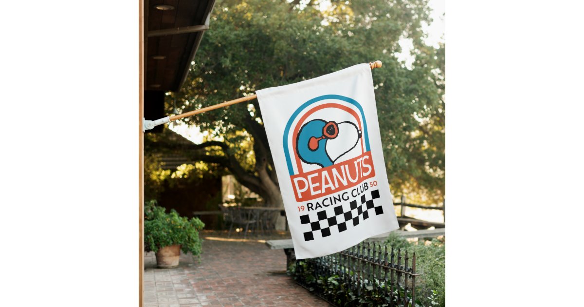Peanuts | Snoopy Racing Club House Flag | Zazzle