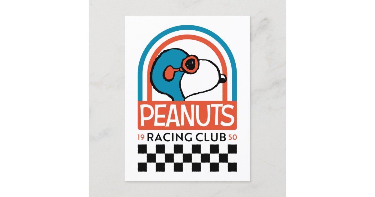 Peanuts | Snoopy Racing Club Postcard | Zazzle