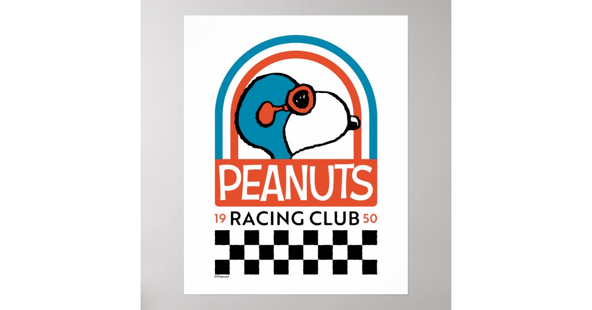Peanuts | Snoopy Racing Club Poster | Zazzle