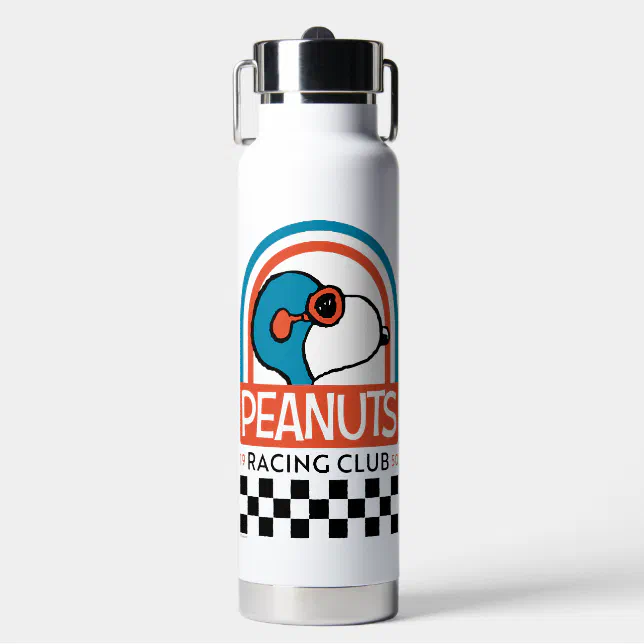 Peanuts | Snoopy Racing Club Water Bottle | Zazzle