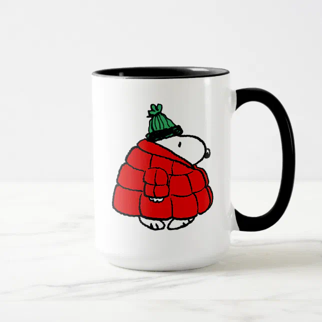 Peanuts | Snoopy Red Puffer Jacket Mug | Zazzle