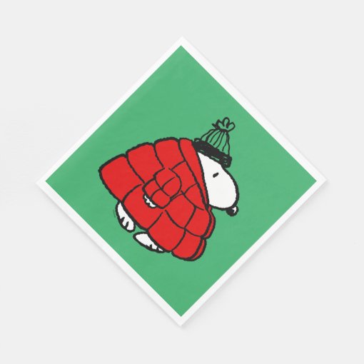 Peanuts | Snoopy Red Puffer Jacket Napkins | Zazzle