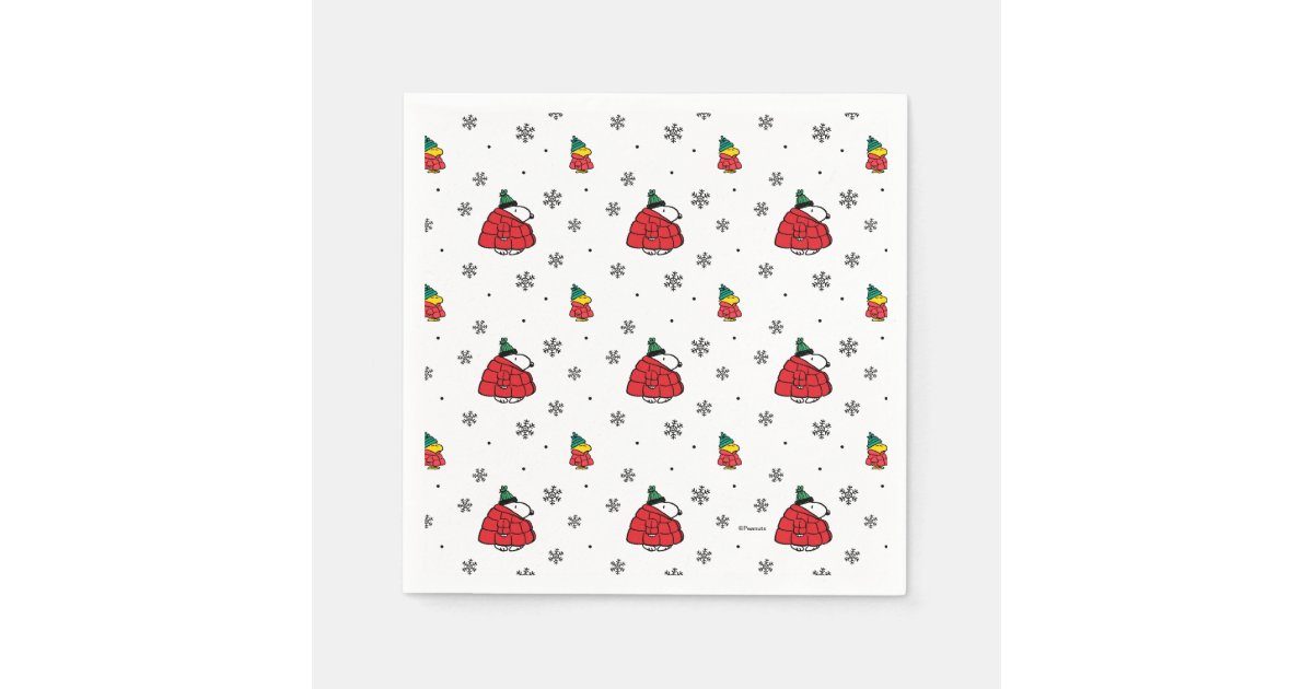 Peanuts | Snoopy Red Puffer Jacket Napkins | Zazzle