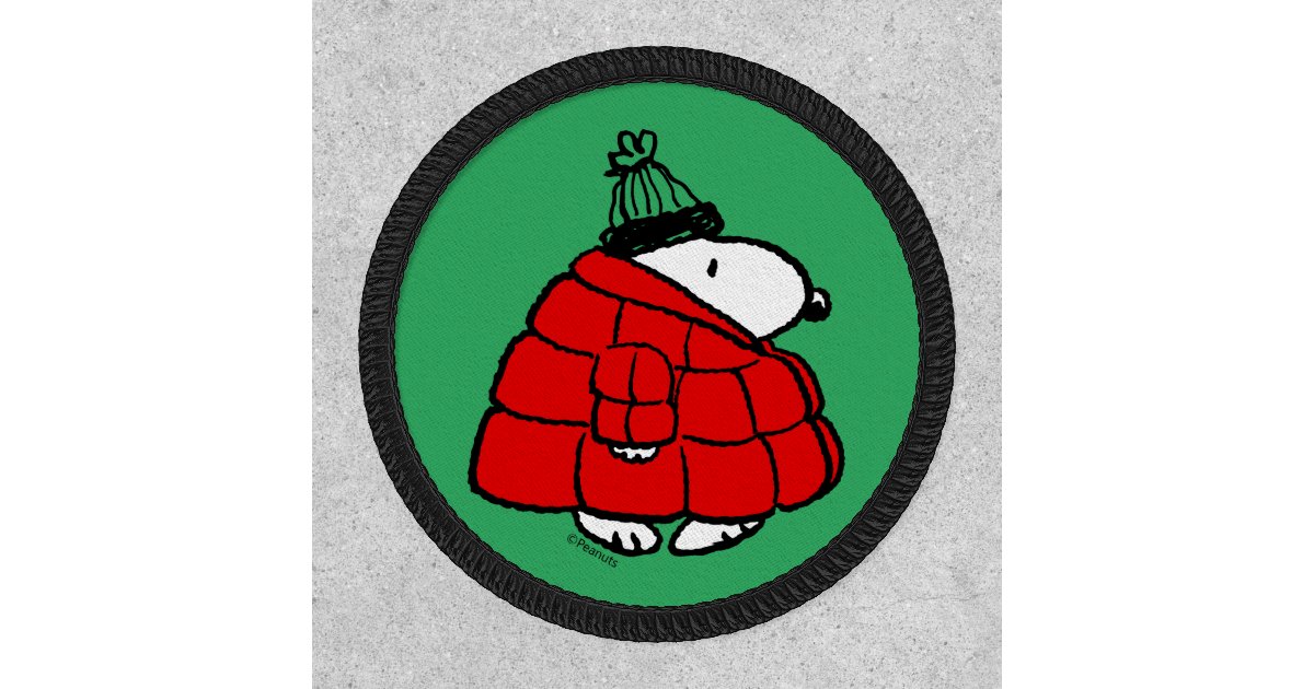 Peanuts | Snoopy Red Puffer Jacket Patch | Zazzle