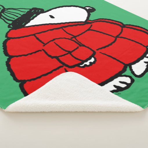Peanuts | Snoopy Red Puffer Jacket Sherpa Blanket | Zazzle