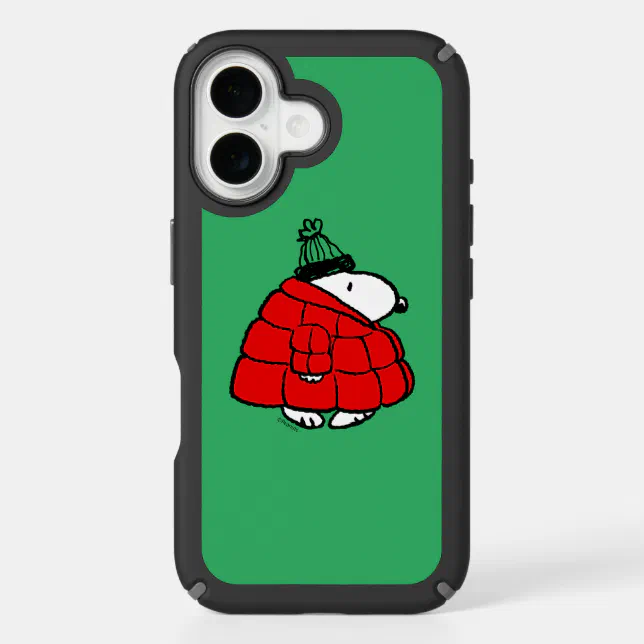 Peanuts | Snoopy Red Puffer Jacket Speck iPhone Case | Zazzle