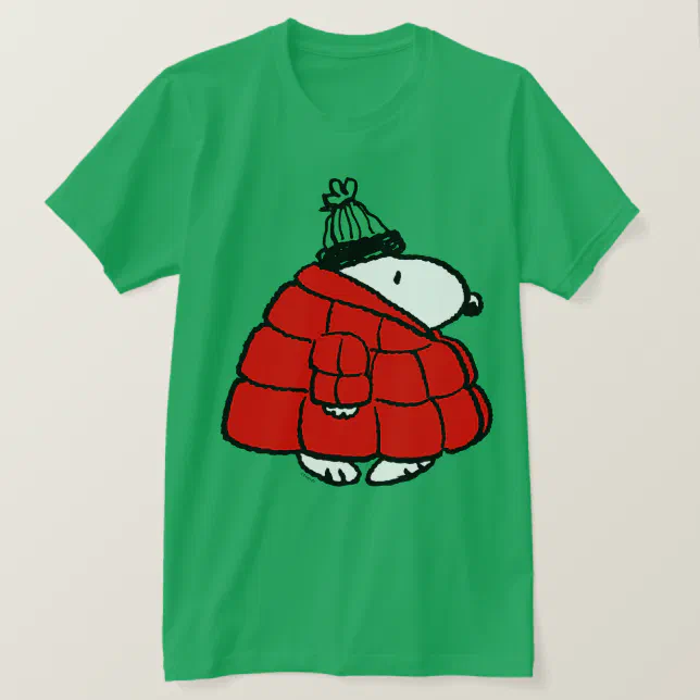Peanuts | Snoopy Red Puffer Jacket T-Shirt | Zazzle