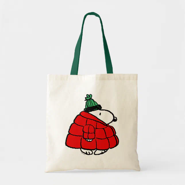 Peanuts | Snoopy Red Puffer Jacket Tote Bag | Zazzle