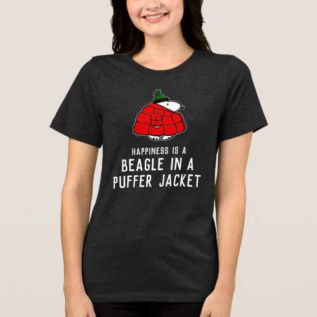 Peanuts | Snoopy Red Puffer Jacket Tri-Blend Shirt | Zazzle