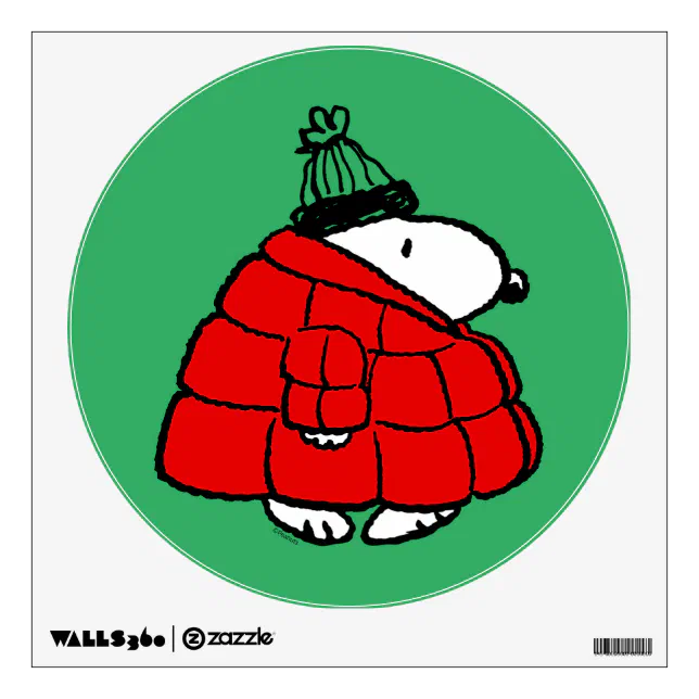 Peanuts | Snoopy Red Puffer Jacket Wall Decal | Zazzle