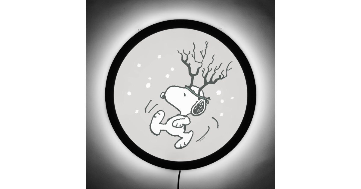 Peanuts | Snoopy Reindeer LED Sign | Zazzle