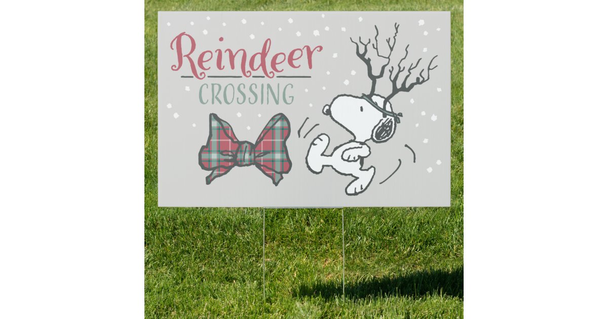 Peanuts | Snoopy Reindeer Sign | Zazzle