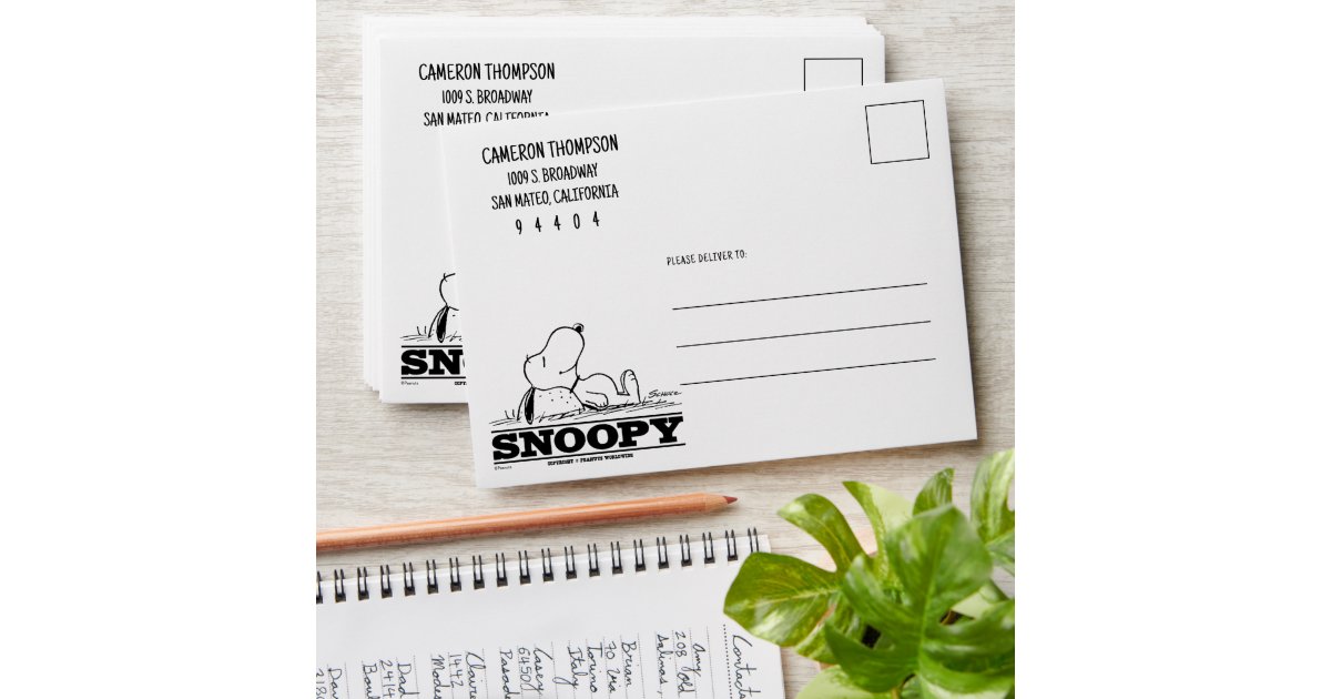 Peanuts | Snoopy Rest Break Envelope | Zazzle