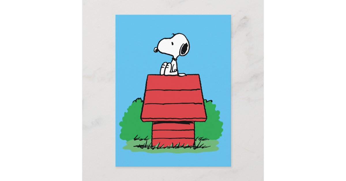 Peanuts | Snoopy Resting on Doghouse Postcard | Zazzle