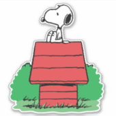 Peanuts | Snoopy Resting on Doghouse Sticker | Zazzle