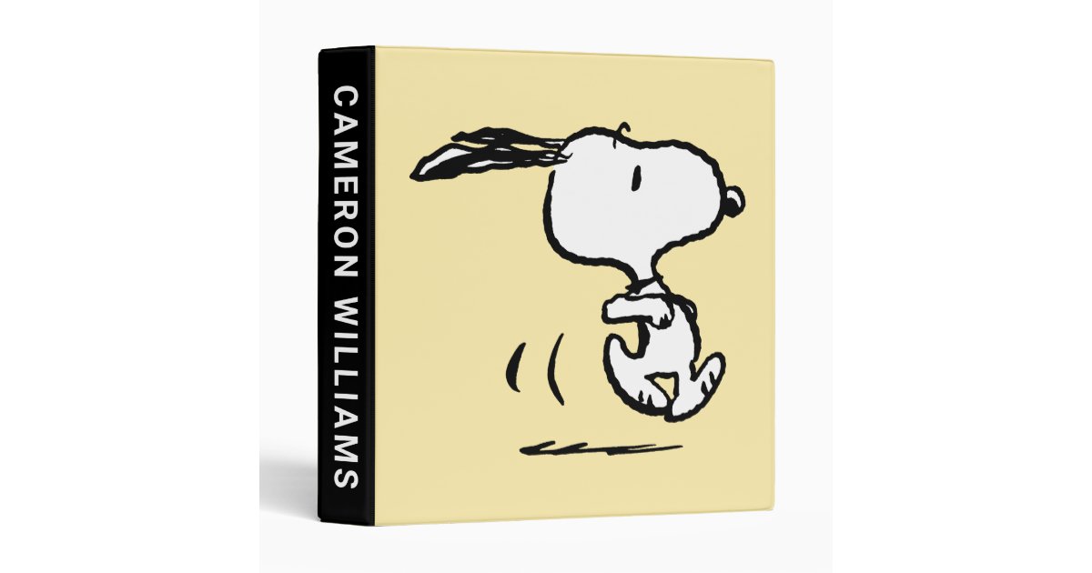 Peanuts | Snoopy Running 3 Ring Binder | Zazzle
