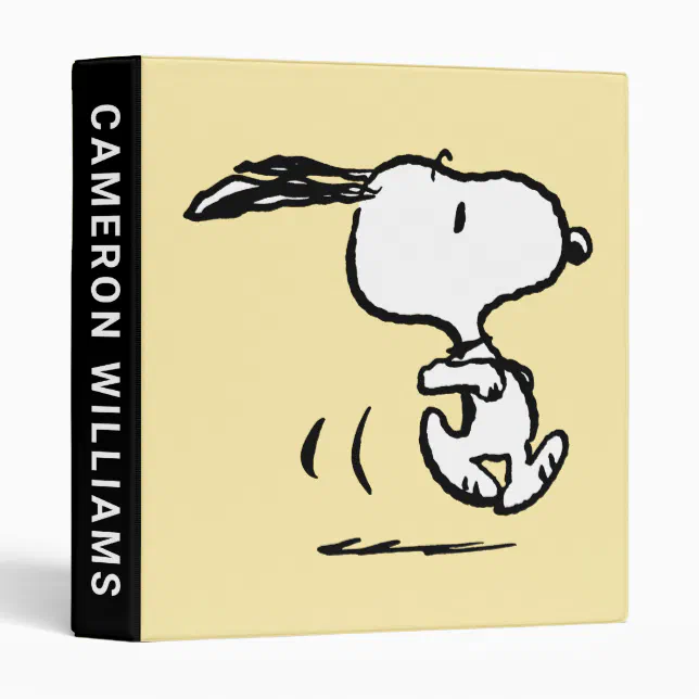 Peanuts | Snoopy Running 3 Ring Binder | Zazzle