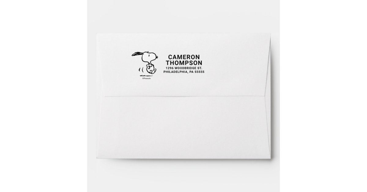 Peanuts | Snoopy Running Envelope | Zazzle