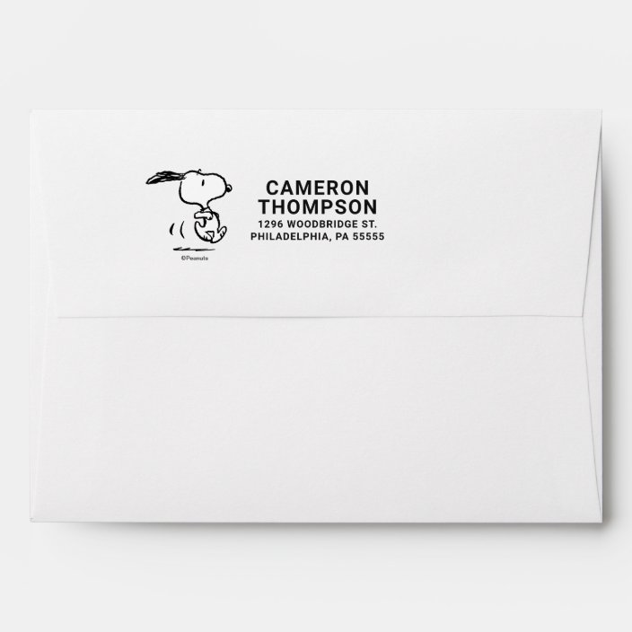 Peanuts | Snoopy Running Envelope | Zazzle.com