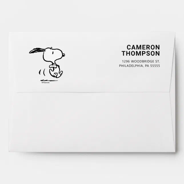 Peanuts | Snoopy Running Envelope | Zazzle