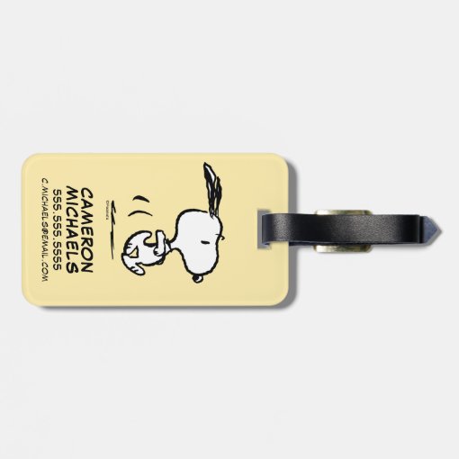 Peanuts | Snoopy Running Luggage Tag | Zazzle
