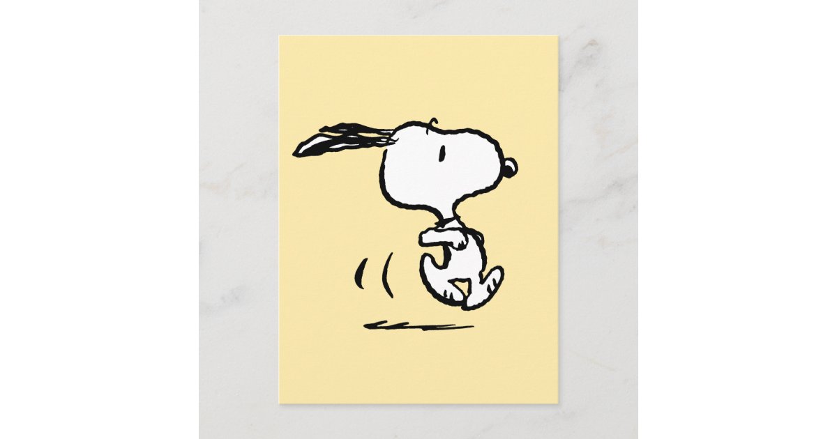 Peanuts | Snoopy Running Postcard | Zazzle