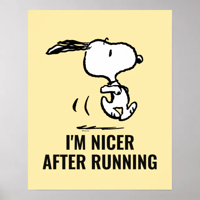 Peanuts | Snoopy Running Poster | Zazzle